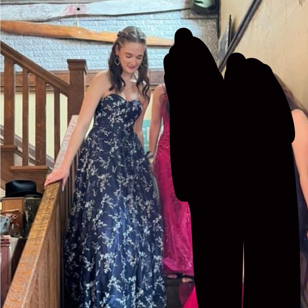 Navy Blue Ball Gown Prom Dress - Gem